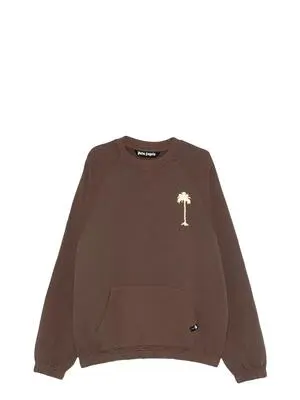 Palm Angels Graphic Print Crew Neck Sweatshirt - Brown
