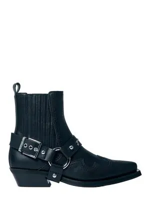 GANNI Low-cut Western Chelsea Boots - Black