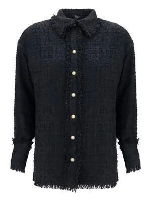 Balmain Tweed Shirt - Black