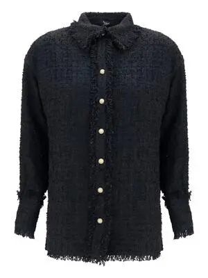 Balmain Tweed Shirt - Black