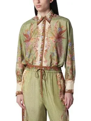 Zimmermann Indra Silk Floral Print Shirt - Multicolor