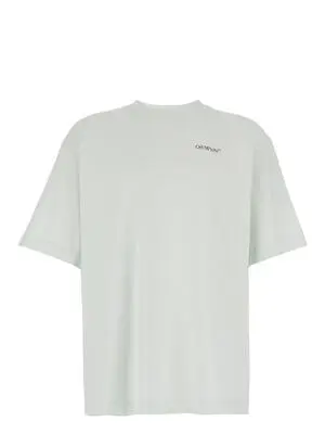 Off-White Off-White Men Light Green T-Shirt With Logo On Front In Cotton For Men Multicolor