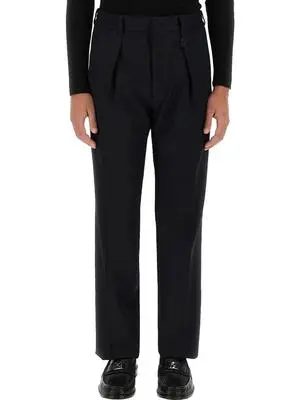 Fendi Wool Straight Fit Pants - Blue