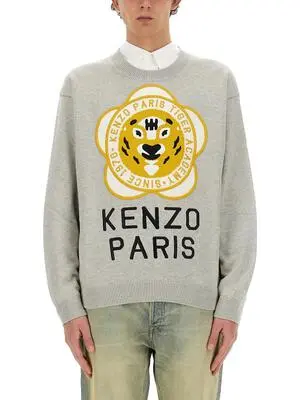 Kenzo Jersey With Logo - Gray