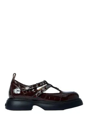 GANNI Butterfly Mary Jane Shoes - Brown