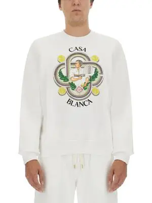 Casablanca Sweatshirt With Logo Detail - White