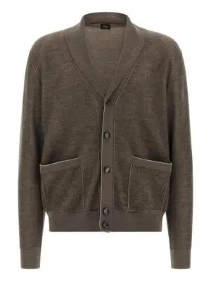 Brioni Shawl Neck Cashmere-wool Cardigan - Brown