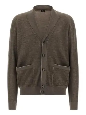Brioni Shawl Neck Cashmere-wool Cardigan - Brown