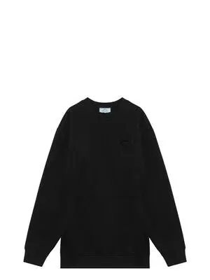 Prada Short Plush Dress With Logo Triangle - Black