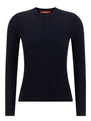 Max Mara MAX MARA STUDIO Marabu Wool And Silk Blend Sweater Blue