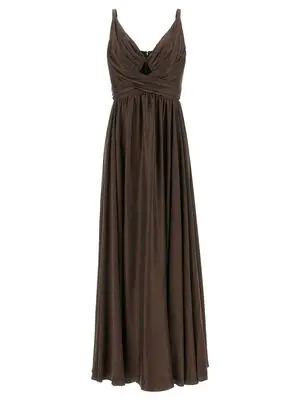 Zimmermann Silk Cut-out Long Dress - Brown