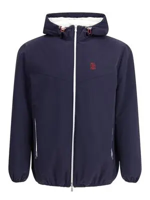 Brunello Cucinelli BRUNELLO CUCINELLI Waterproof Hooded Jacket Blue