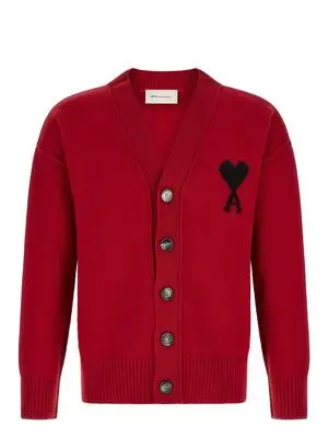 AMI Paris De Coeur Cardigan - Red