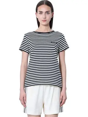 Moncler Striped Logo Motif T-shirt - Black