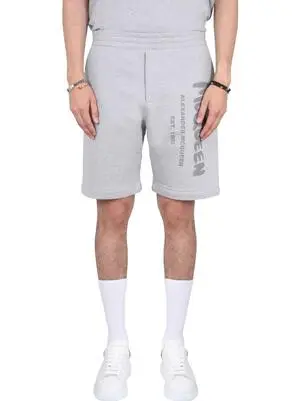Alexander McQueen Graffiti Logo Bermuda Shorts - Gray