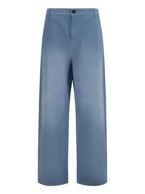 Miu Miu Garment-dyed Wide-leg Pants - Blue