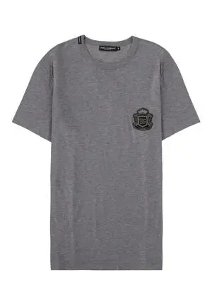 Dolce & Gabbana T-shirt With Heraldic Logo - Gray