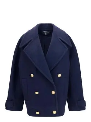 Balmain Wool Coat - Blue