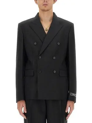 Versace Double-breasted Blazer - Black