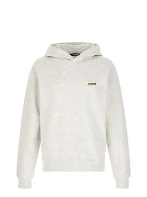 Jacquemus JACQUEMUS Gros-Grain Logo Cotton Hoodie Gray