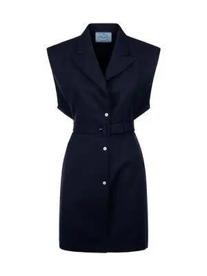 Prada Belted Sleeveless Blazer Dress - Multicolor