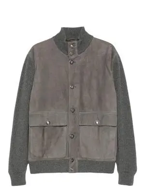 Brunello Cucinelli Grey Jackets Leather Jackets - Gray