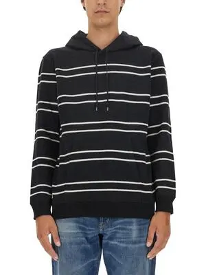 Saint Laurent Striped Sweatshirt - Black