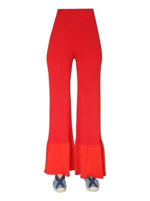 Stella McCartney Ribbed Knit Trousers - Red