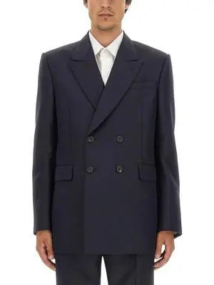 Alexander McQueen Wool-mohair Double-breasted Jacket - Blue