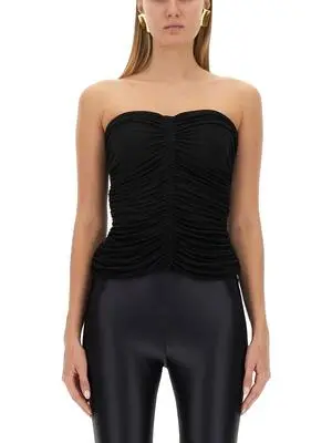 Saint Laurent Crepe Jersey Bustier - Black