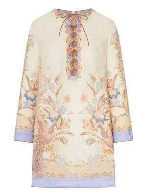 Zimmermann Indra Linen Mini Tunic Dress - Multicolor