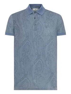 Etro Cotton Polo Shirt With Arnica Pattern - Multicolor