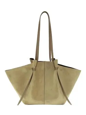 Yuzefi Suede Leather Shoulder Bag - Cream