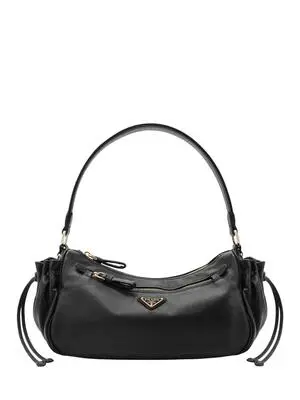 Prada Small Leather Shoulder Bag - Black