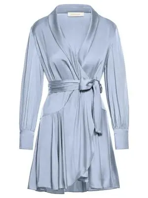 Zimmermann Silk Wrap Mini Dress - Blue