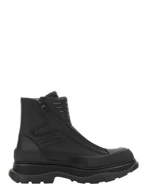 Alexander McQueen Tread Slick Motorcycle Boot - Black