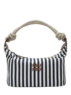Miu Miu Striped Canvas Bag - Blue