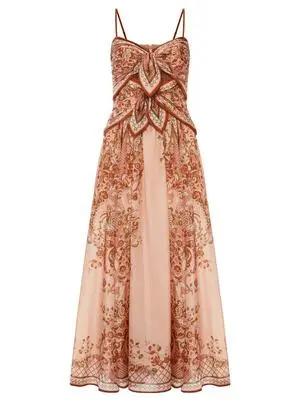 Zimmermann Aster Silk Midi Dress - Pink