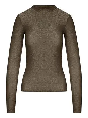 FORTE_FORTE Lurex Long-sleeve T-shirt - Brown