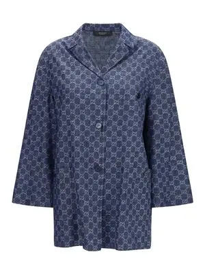 Gucci Gg Jacquard Cotton Jacket - Blue