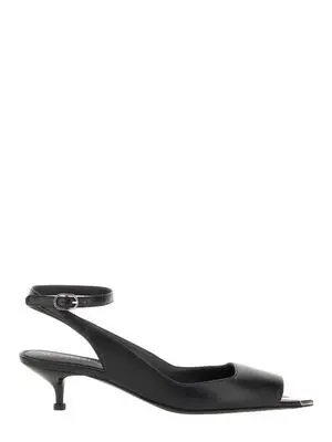 Alexander McQueen Leather Punk Sandal - Black