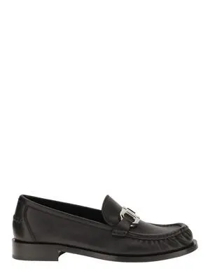 FERRAGAMO Leather Loafers - Black