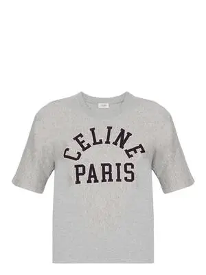 Celine Logo Cotton T-shirt - Multicolor