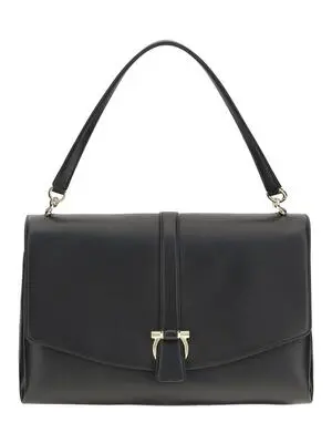 FERRAGAMO Large Mia Shoulder Bag - Black