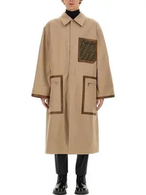 Fendi Cotton Reversible Trench Coat - Cream