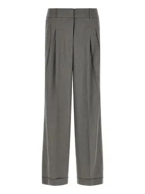 Peserico Wide Leg Tailored Trousers - Gray