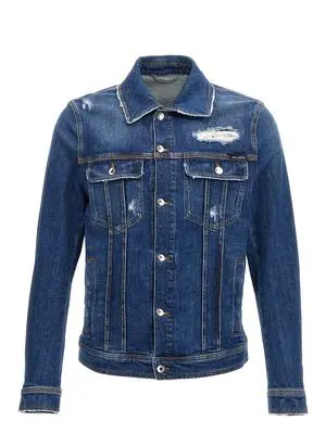 Dolce & Gabbana Distressed Denim Jacket - Blue