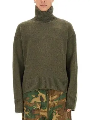 Givenchy Oversized Turtleneck Cashmere Pullover - Green