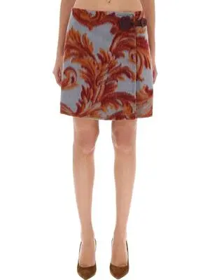 ETRO ETRO Wool Blend Printed Wrap Skirt