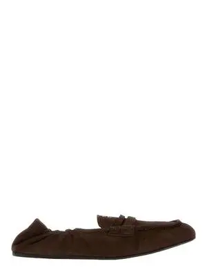Miu Miu MIU MIU Suede Loafers Brown